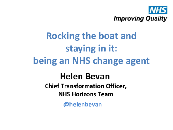 (PDF) Rocking the boat and staying in it: being an NHS change agent ...