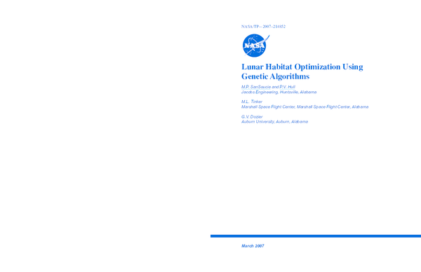 (PDF) Lunar Habitat Optimization Using Genetic Algorithms (PDF) Lunar Habitat Optimization Using Genetic Algorithms