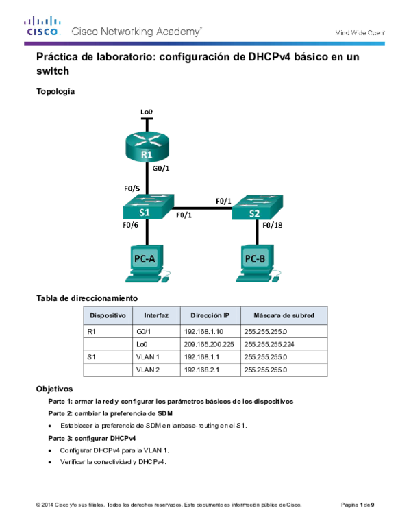 (PDF) .1.2.5 Lab - Configuring Basic DHCPv4 on a Switch | Alan Valera - Academia.edu