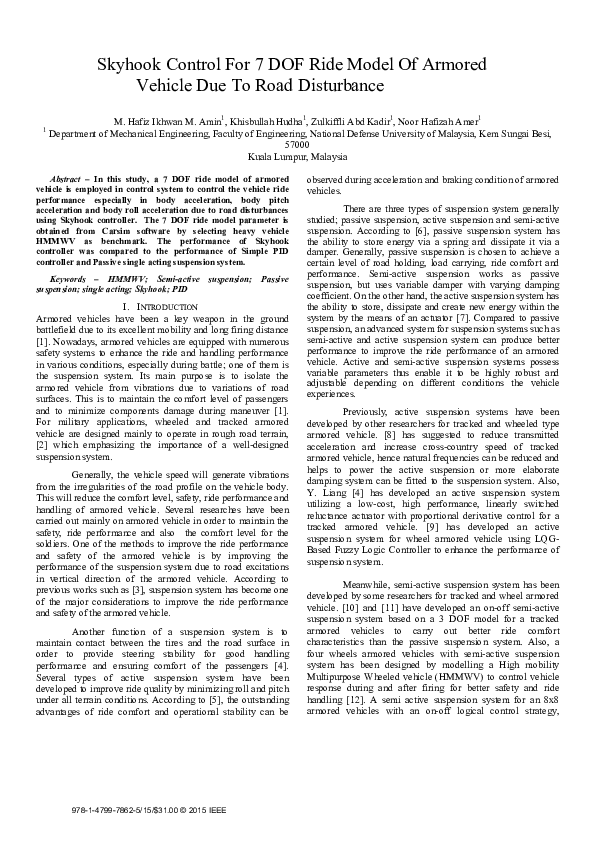 (PDF) Skyhook control for 7 DOF Ride Model Of Armored vehicle Due to ...