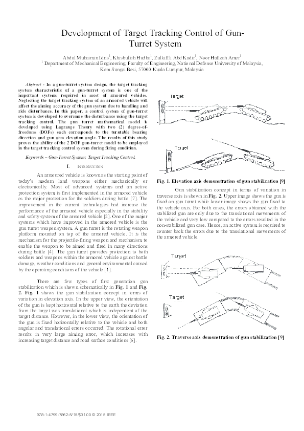 (PDF) Development of target tracking control of gun turret system