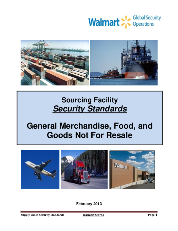 (PDF) Supply Chain Security Standards Walmart Stores Sourcing Facility ...