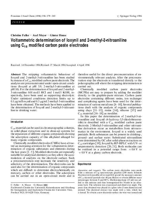 (PDF) Voltammetric determination of Ioxynil and 2-methyl-3-nitroaniline ...