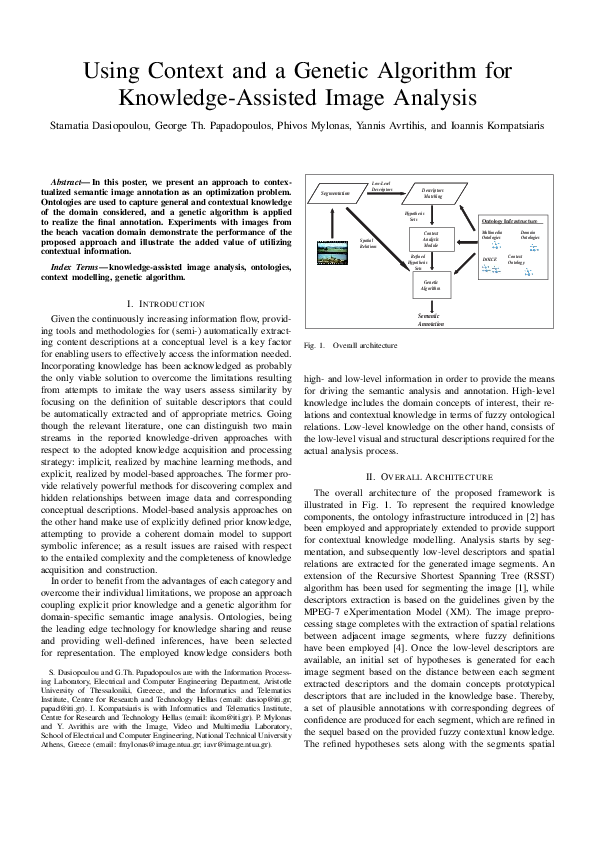 (PDF) Using Context and a Genetic Algorithm for Knowledge-Assisted Image Analysis
