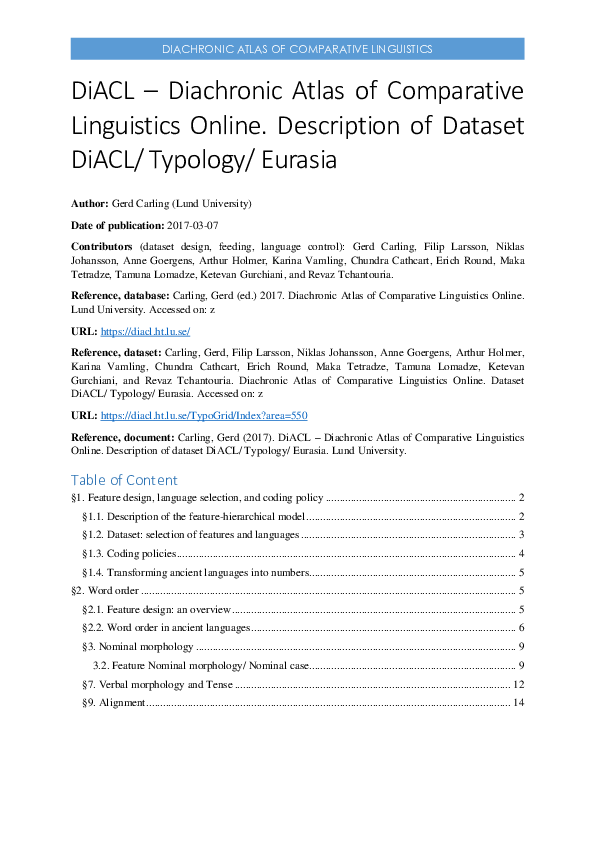 (PDF) DIACHRONIC ATLAS OF COMPARATIVE LINGUISTICS