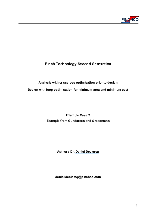 (PDF) Pinch Technology Second Generation Analysis with crisscross ...