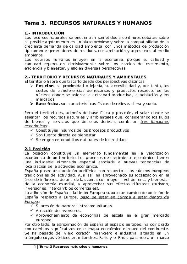 (DOC) Tema 3. RECURSOS NATURALES Y HUMANOS