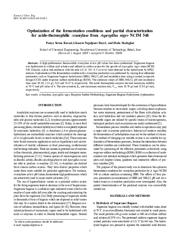 (PDF) Production of alpha-amylase from starch using Aspergillus niger NCIM 548