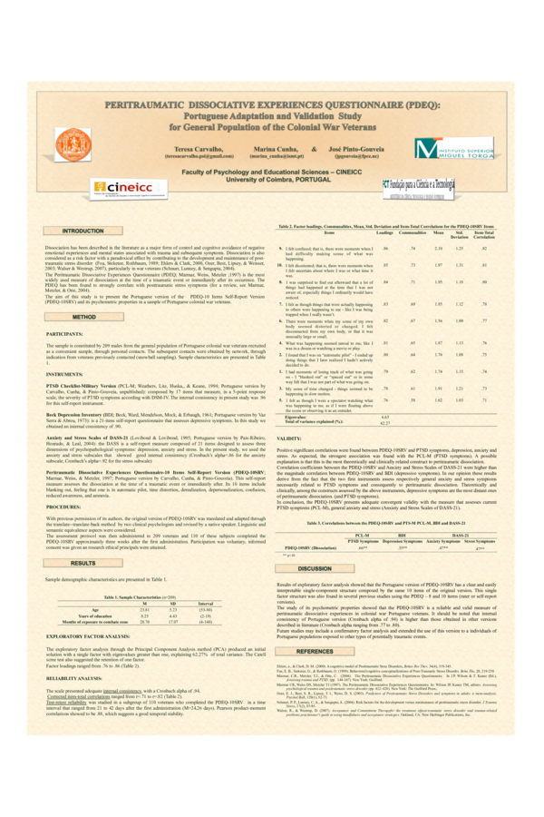 (PDF) Peritraumatic Dissociative Experiences Questionnaire (PDEQ ...