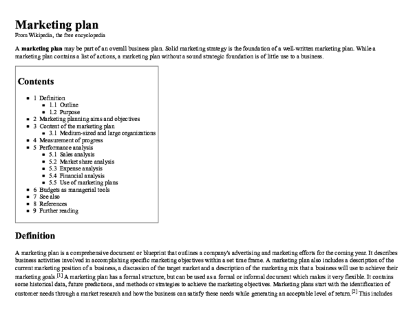 (PDF) Marketing plan