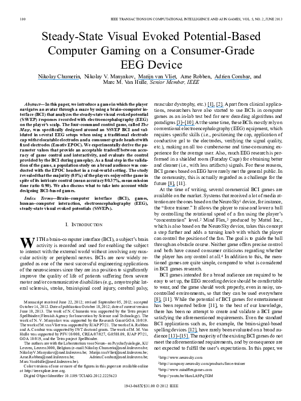 (PDF) Steady-State Visual Evoked Potential-Based Computer Gaming on a ...
