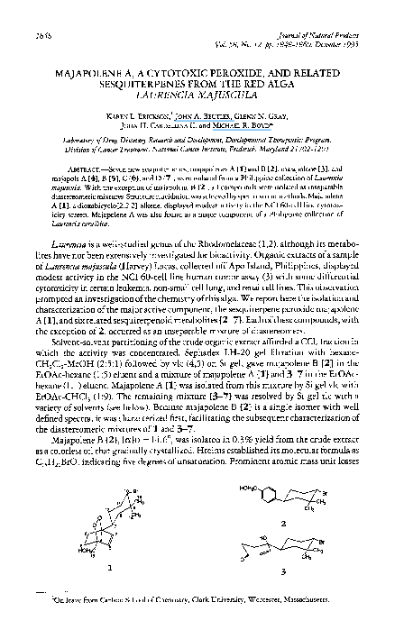 (PDF) Majapolene A, a Cytotoxic Peroxide, and Related Sesquiterpenes ...