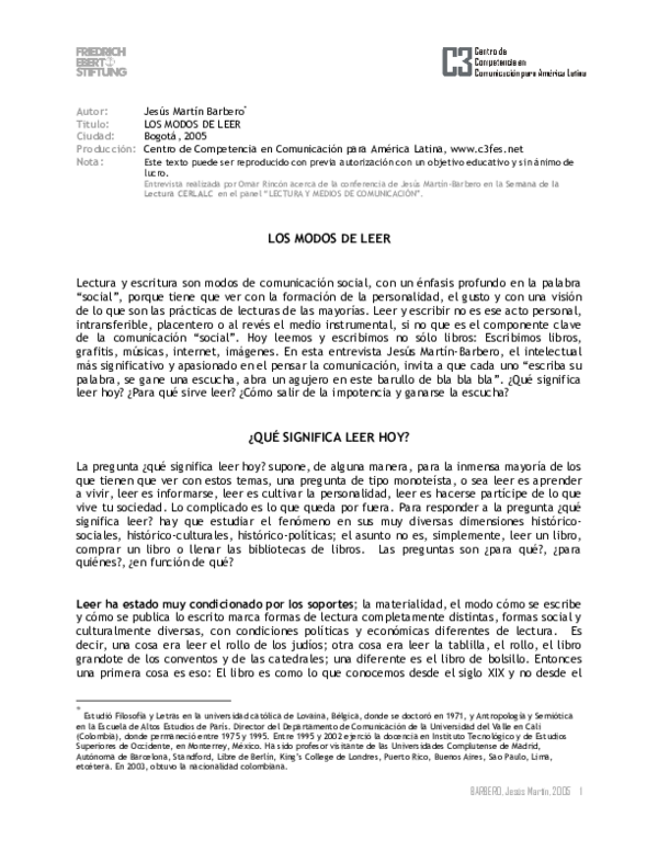 (PDF) Los modos de leer (PDF) Los modos de leer