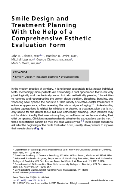 (PDF) Smile Design and Treatment Planning With the Help of a ...