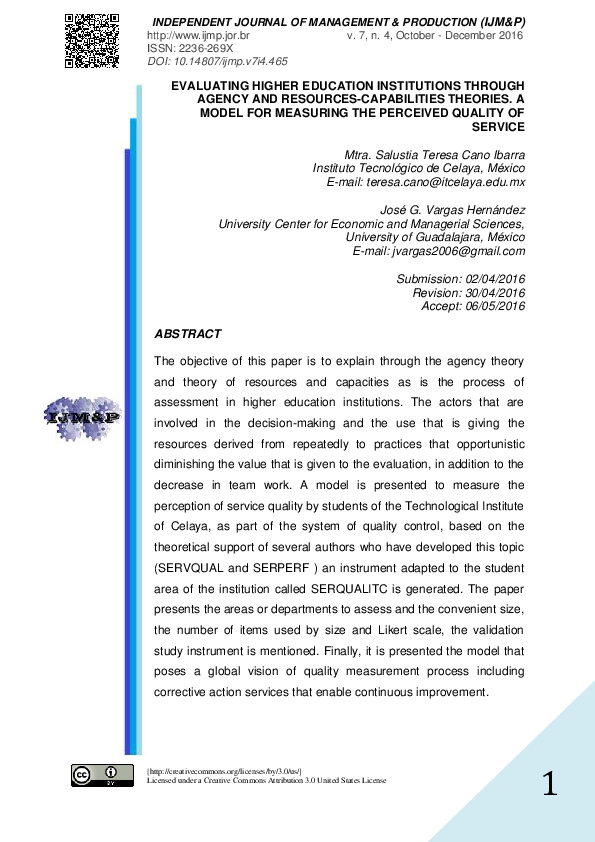 (PDF) INDEPENDENT JOURNAL OF MANAGEMENT & PRODUCTION (IJM&P) EVALUATING ...