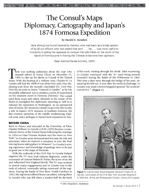 (PDF) The Consul's Maps: Diplomacy, Cartography and Japan's 1874 ...