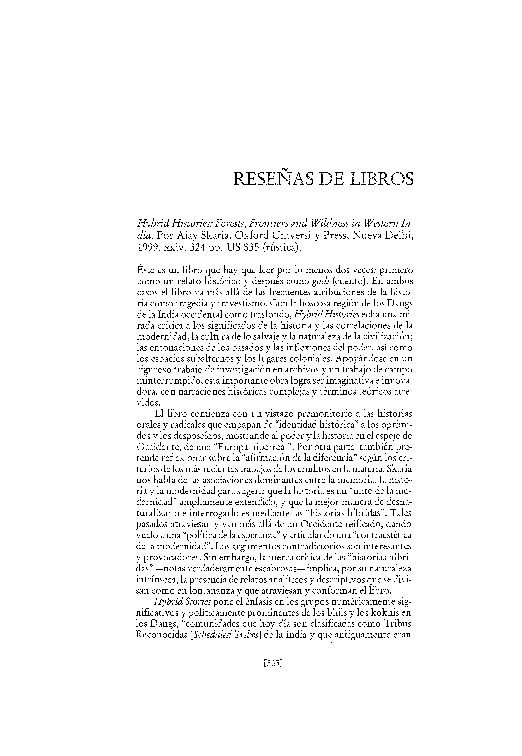 (PDF) Reseña: Ajay Skaria: Hybrid Histories: Forests, Frontiers and ...