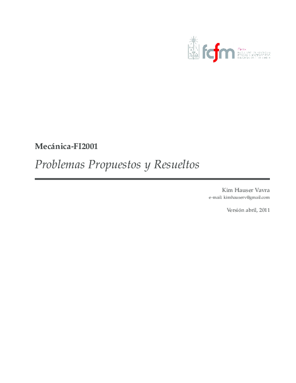 Mecánica Fi2001 Problemas Propuestos Y Resueltos
