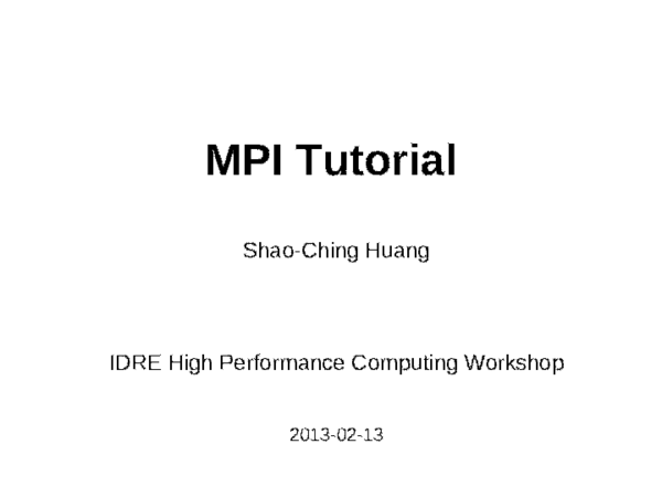 (PDF) MPI Tutorial