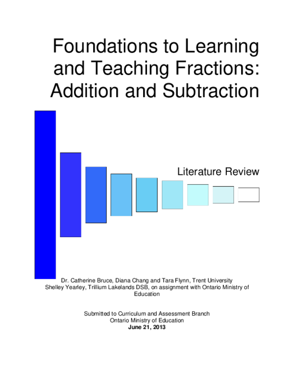 (PDF) Foundations to Learning and Teaching Fractions: Addition and ...