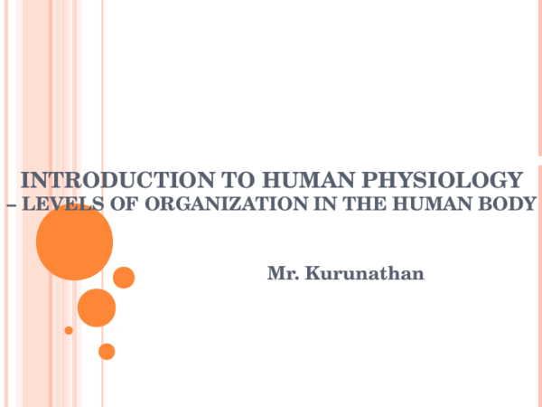 (PPT) Introduction to Human physiology Lecture