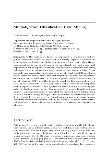 (PDF) Multiobjective Classification Rule Mining