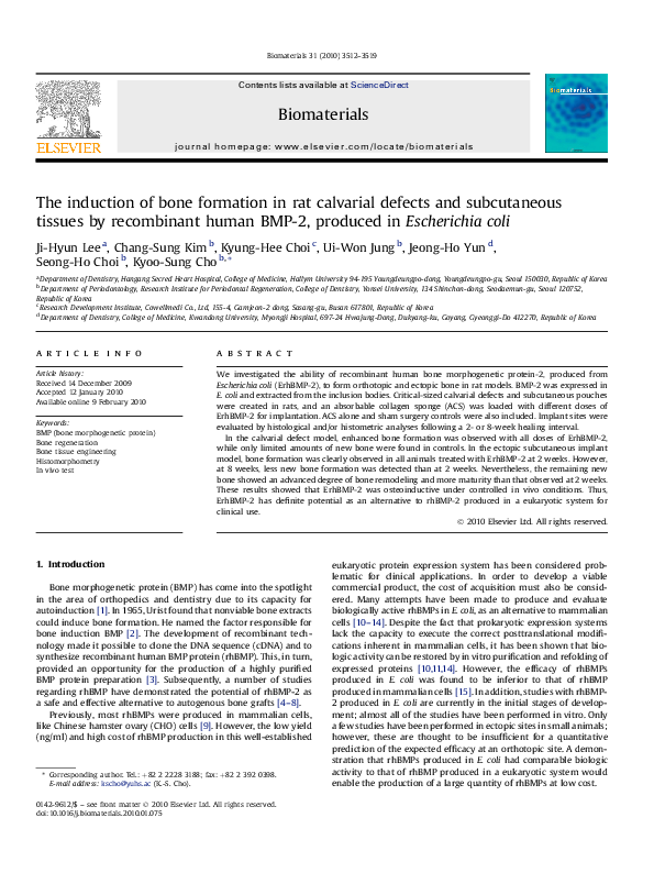 (PDF) The induction of bone formation in rat calvarial defects and ...