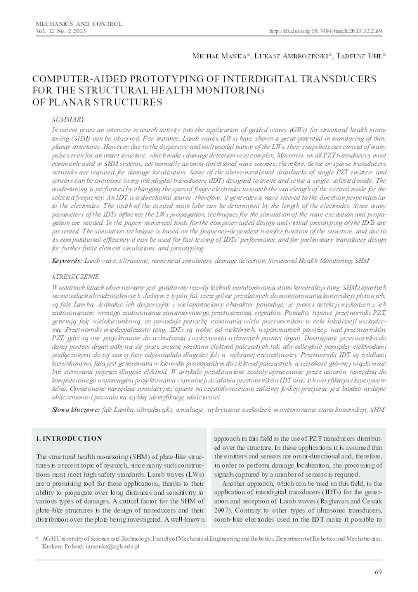 (PDF) Computer-Aided Prototyping of Interdigital Transducers for the Structural Health ...