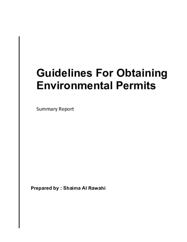 (PDF) Guidelines For Obtaining Environmental Permits