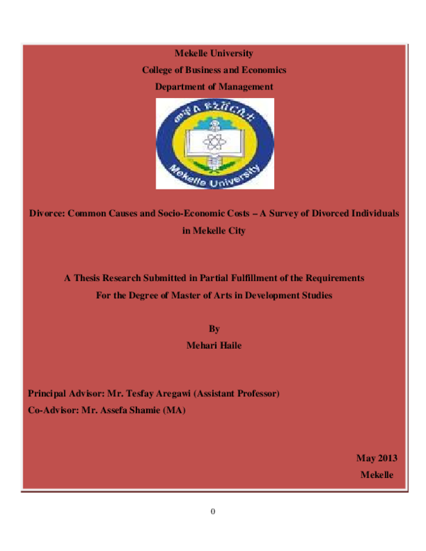 (PDF) Declaration For the Degree of Master of Arts in Development Studies