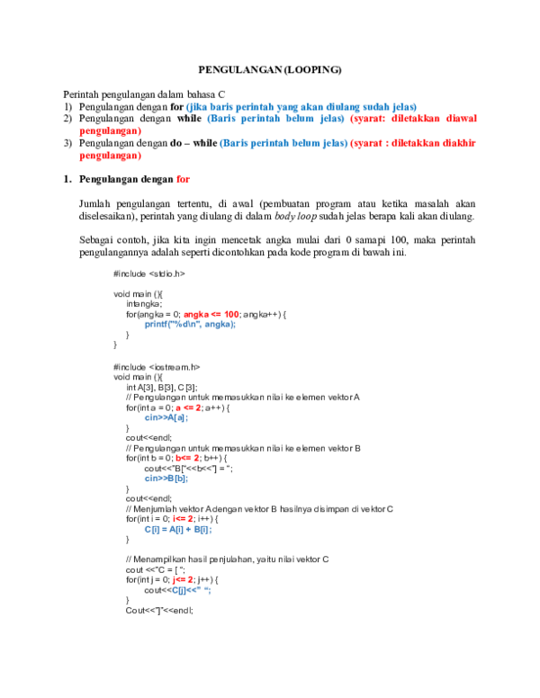 (DOC) PENGULANGAN (LOOPING