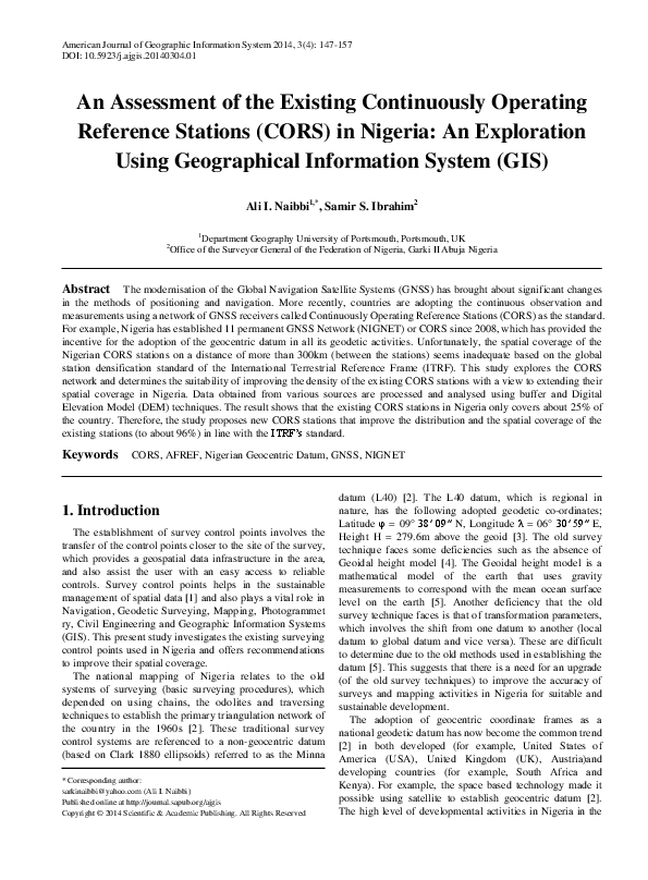 (PDF) An Assessment of the Existing Continuously Operating Reference ...