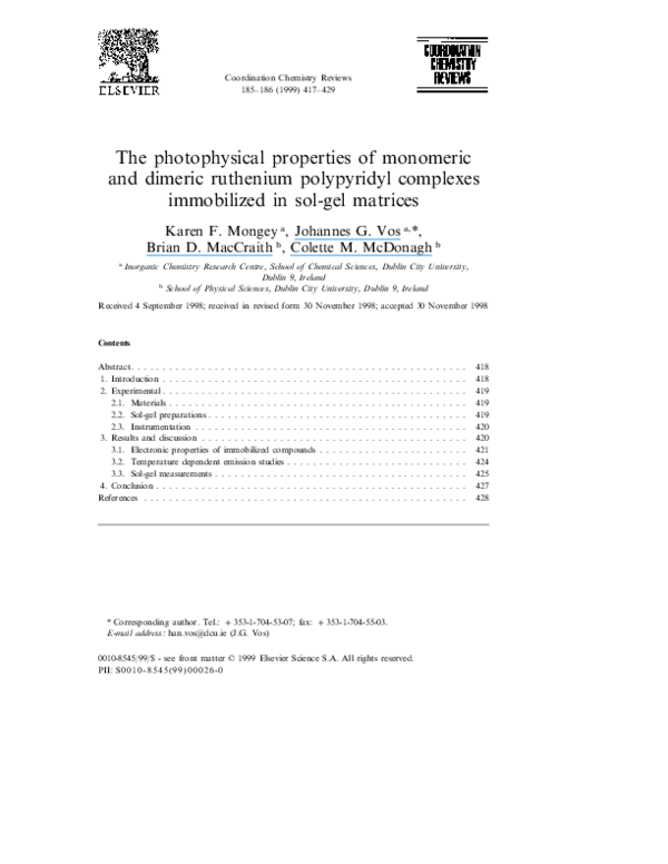 (PDF) The photophysical properties of monomeric and dimeric ruthenium polypyridyl complexes ...
