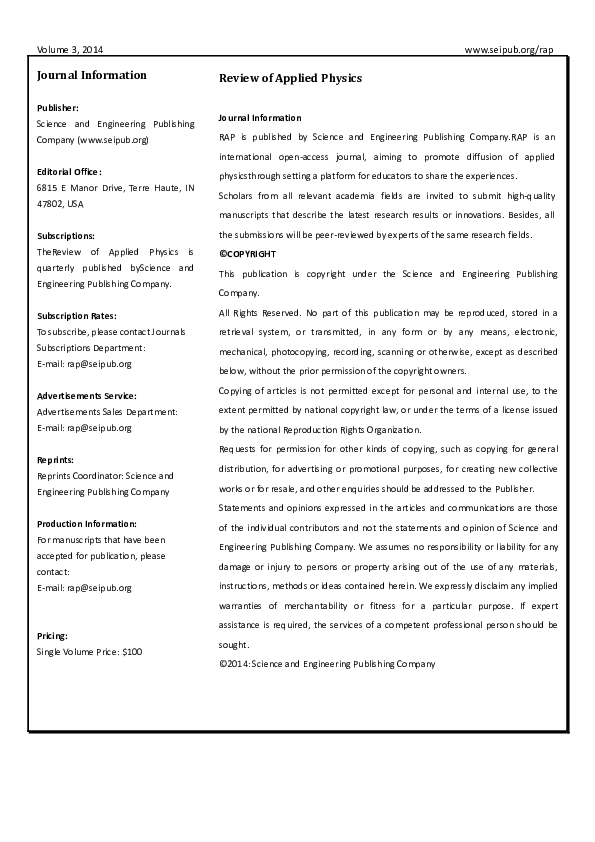 (PDF) Review of Applied Physics