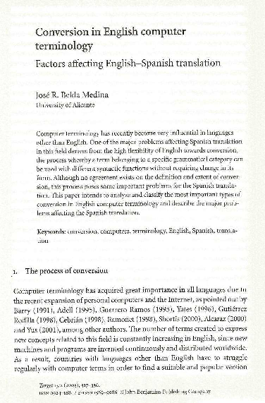 (PDF) Conversion in English Computer Terminoloy. Factors affecting ...