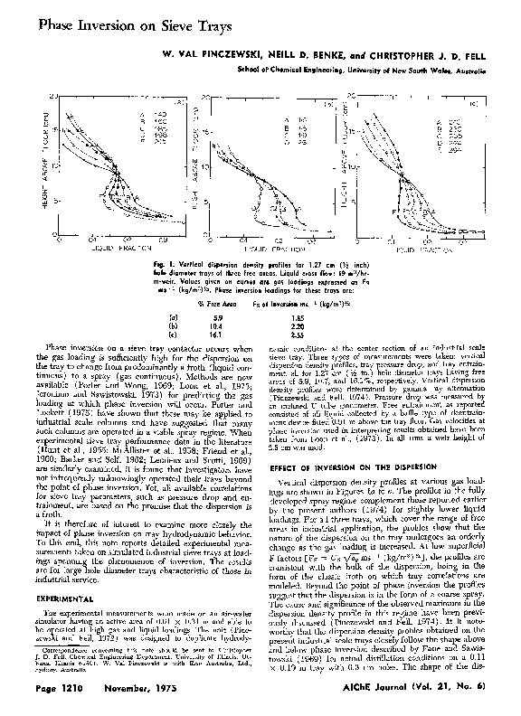 (PDF) Phase inversion on sieve trays