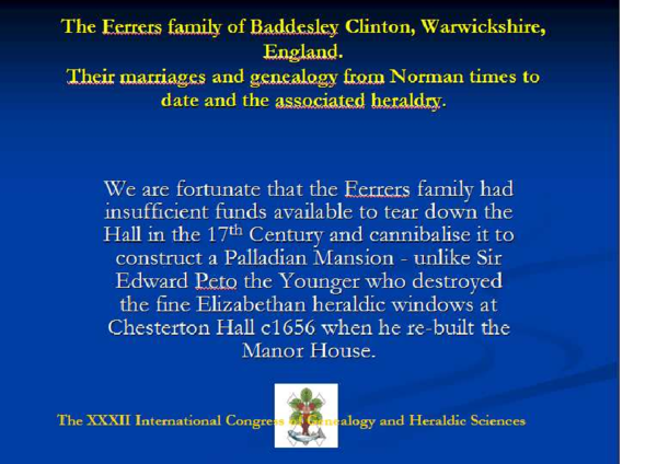 (PDF) The Ferrers family of Normandy - their genealogy and heraldry