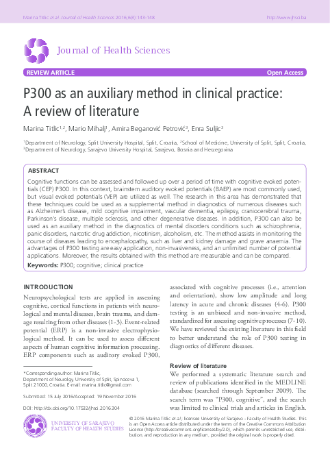 (PDF) P300 as an auxiliary method in clinical practice: A review of ...