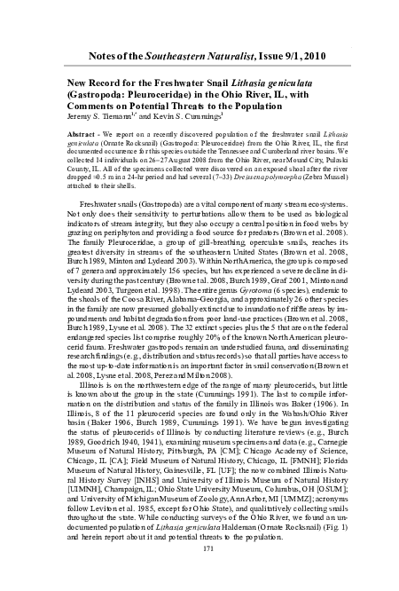 (PDF) New Record for the Freshwater Snail Lithasia geniculata ...