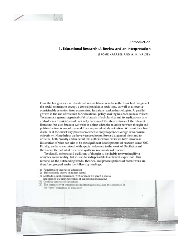 (PDF) Educational Research A Review and an interpretation