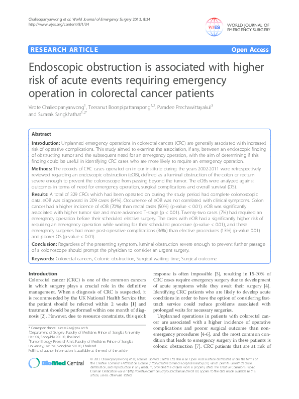 (PDF) Endoscopic obstruction is associated with higher risk of acute ...