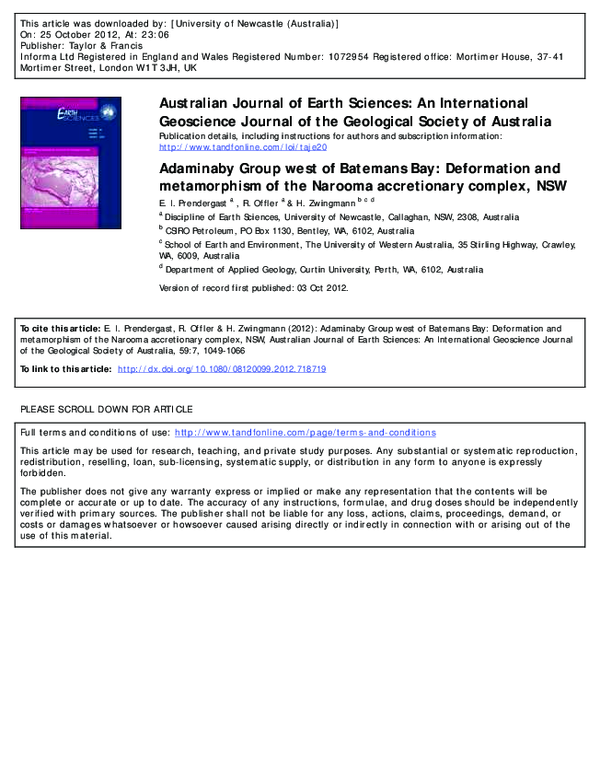 (PDF) Australian Journal of Earth Sciences: An International Geoscience ...