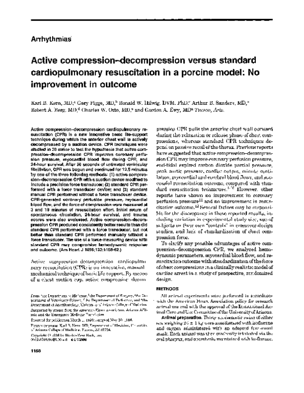 (PDF) Active compression—decompression versus standard cardiopulmonary ...
