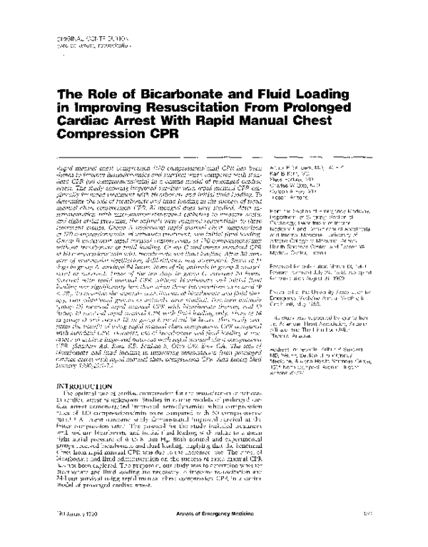 (PDF) The role of bicarbonate and fluid loading in improving ...