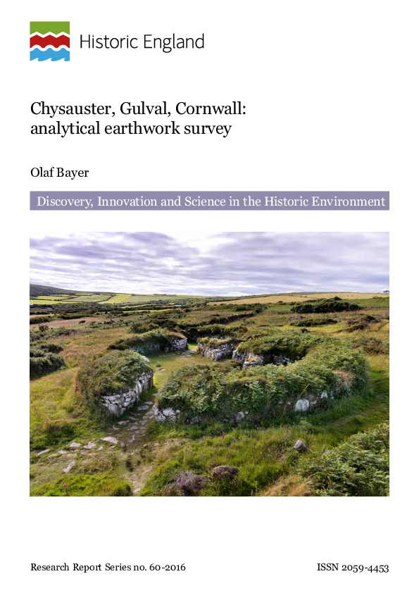 (PDF) Chysauster, Gulval, Cornwall: analytical earthwork survey