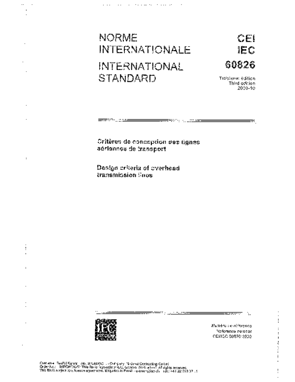 (PDF) IEC 60826 2003 Design criteria of overhead transmission lines