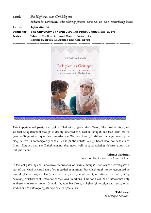 (PDF) Religion as Critique: Islamic Critical Thinking from Mecca to the ...