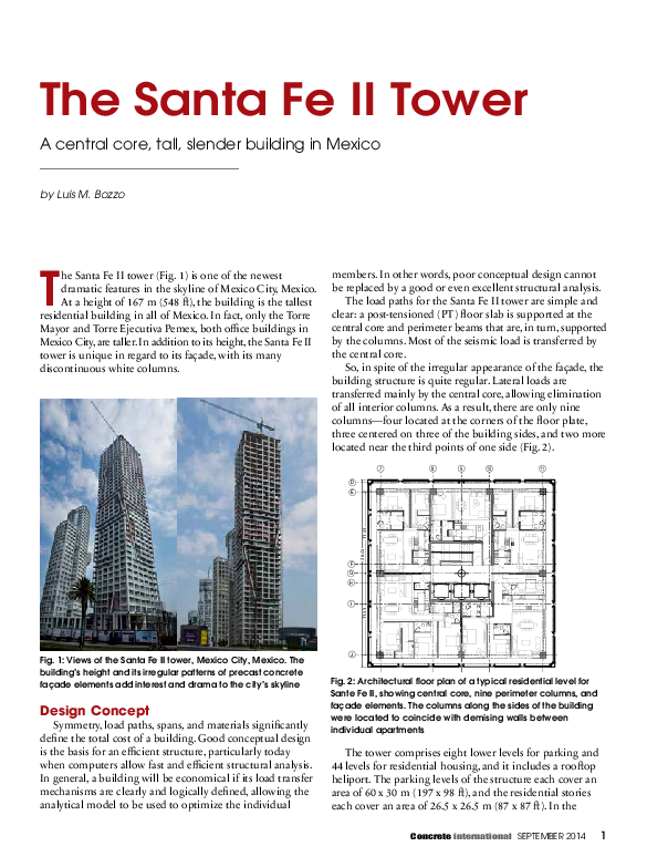 (PDF) The Santa Fe II Tower A central core, tall, slender building in ...