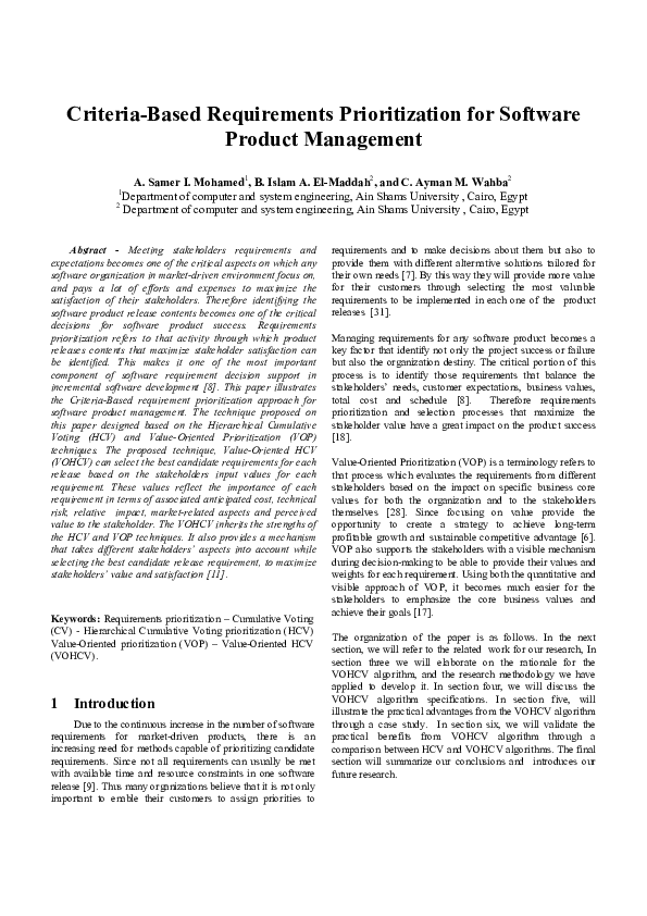 engineering prioritization