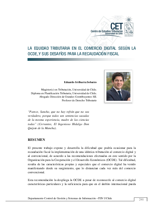 (PDF) LA EQUIDAD TRIBUTARIA EN EL COMERCIO DIGITAL SEGÚN LA OCDE, Y SUS ...